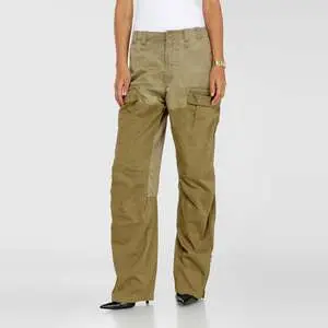 DIESEL® Cotton And Nylon Paneled Cargo Pants - Green