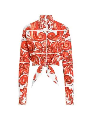 Dolce & Gabbana Maiolica Print Cotton Shirt - Multicolor