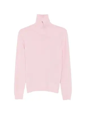 JIL SANDER Pink Wool Turtle-neck Sweater - Multicolor