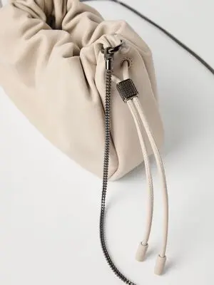 Brunello Cucinelli Mellow Mini Leather Bucket Bag - Multicolor