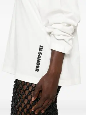 JIL SANDER Logo Print Long Sleeve Cotton T-shirt - Multicolor