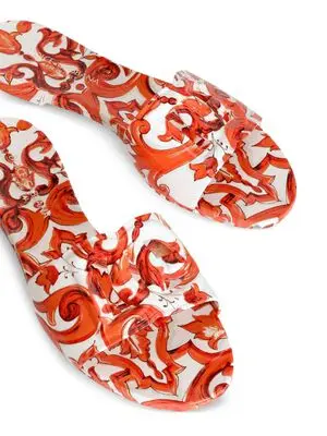 Dolce & Gabbana Maiolica Print Flat Sandals - Multicolor