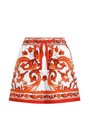 Dolce & Gabbana Maiolica Print Cotton Shorts - Multicolor