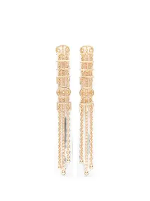 Chloé Gold-tone Logo Lettering Drop Earrings - Multicolor