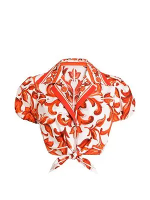Dolce & Gabbana Maiolica Print Cotton Shirt - Multicolor