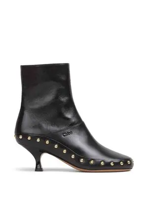 Chloé Studded Leather Ankle Boots - Multicolor