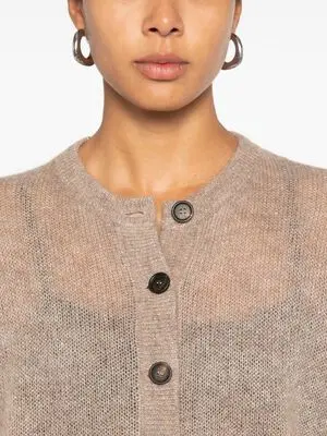 Brunello Cucinelli Sheer Knit Button Cardigan