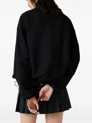 Miu Miu Fleece Sweatshirt With High Collar And Zip Closure - Multicolor