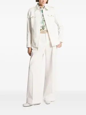 FAY Cotton Shirt Jacket With Epaulettes And Flap Pockets