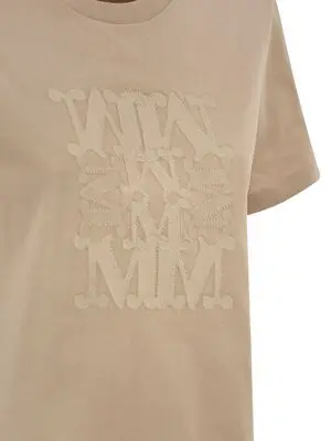 Max Mara Embroidered Logo Cotton T-shirt - Multicolor