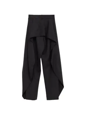 Loewe High-waisted Wide-leg Trousers With Ruffle Detail