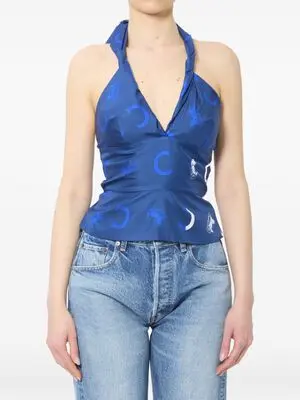 Celine Printed Silk Top - Multicolor