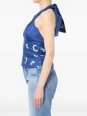 Celine Printed Silk Top
