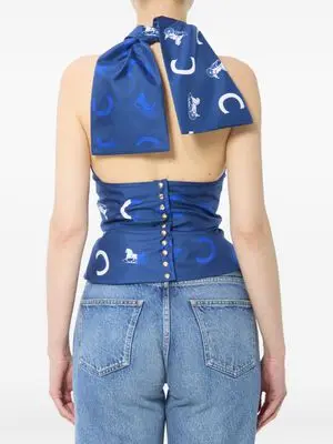 Celine Printed Silk Top