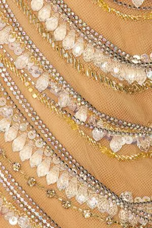 Lapointe Draped Crystal Embroidery V Neck Tank Top