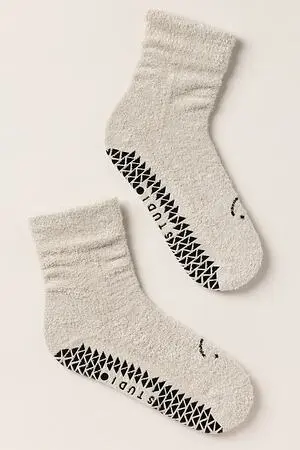 POINTE STUDIO Happy Cloud Crew Grip Socks - Grey