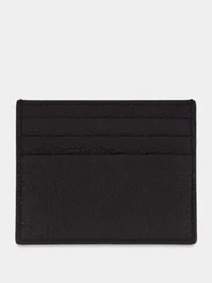 Prada Leather Card Holder With Triangle Logo - Black