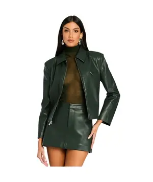 Retrofete Asha Faux Leather Jacket - Forest Green