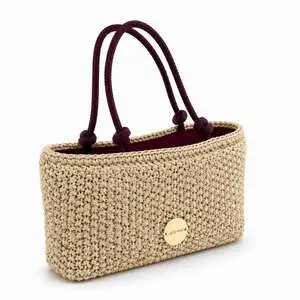 HILO DE MAR Hilo De Mar Hand-Knitted Bag With Detachable Chain Strap Gold