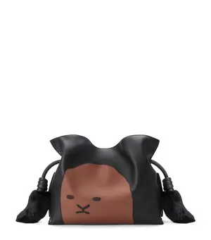 Loewe Medium Lion Intarsio Flamenco Clutch Bag - Black