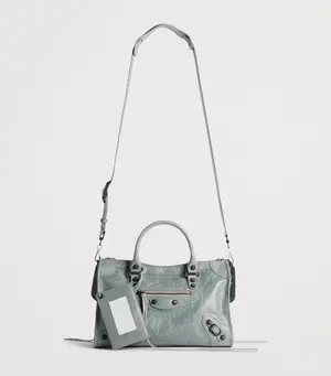 Balenciaga Small Lambskin Le City Top Handle Bag - Blue