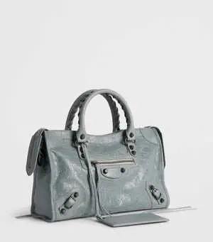 Balenciaga Small Lambskin Le City Top Handle Bag - Blue