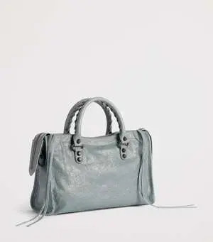 Balenciaga Small Lambskin Le City Top Handle Bag - Blue