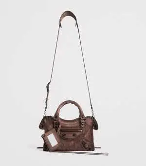 Balenciaga Mini Suede Le City Top-handle Bag