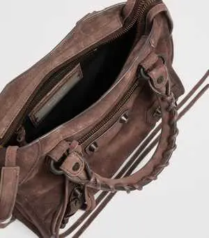 Balenciaga Mini Suede Le City Top-handle Bag
