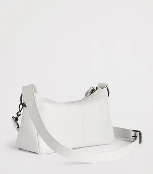 Balenciaga Mini Lambskin Le City Moto Shoulder Bag - White