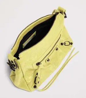 Balenciaga Mini Lambskin Le City Moto Shoulder Bag - Yellow