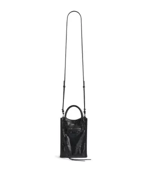 Balenciaga Lambskin Le City Tote Phone Holder - Black