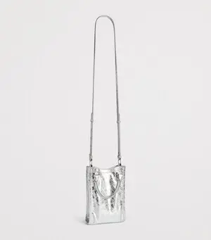 Balenciaga Lambskin Le City Tote Phone Holder - Silver