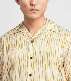 Commas Cotton-silk Brushstroke Shirt - Yellow