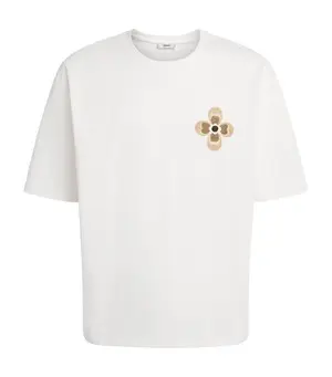 Commas Cotton Embroidered T-shirt - White
