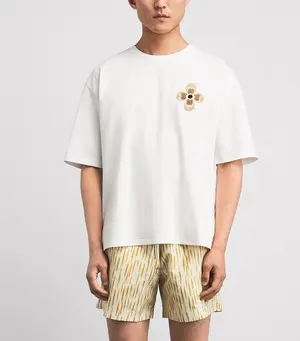 Commas Cotton Embroidered T-shirt - White