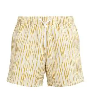 Commas Brushstroke Swim Shorts - Yellow