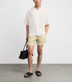 Commas Brushstroke Swim Shorts - Yellow