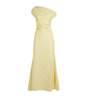 Staud Cotton Stripe Phare Maxi Dress - Beige