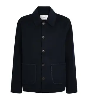 Commas Wool-cashmere Embroidered Jacket - Navy