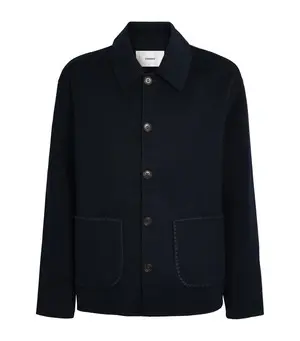 Commas Wool-cashmere Embroidered Jacket - Navy