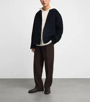 Commas Cotton Knit Hoodie - White