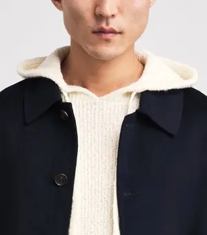 Commas Cotton Knit Hoodie - White