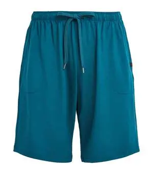 Derek Rose Basel Drawstring Modal Blend Shorts - Blue