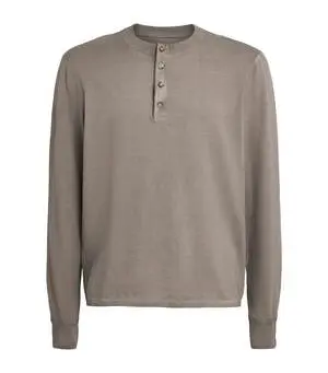 Rag & Bone Supima Cotton Henley T-shirt - Grey