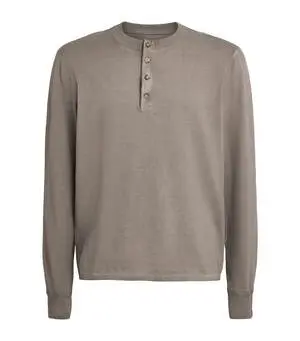 Rag & Bone Supima Cotton Henley T-shirt Grey