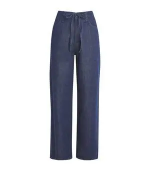 Rag & Bone Drawstring Phoebe Wide-leg Jeans - Blue