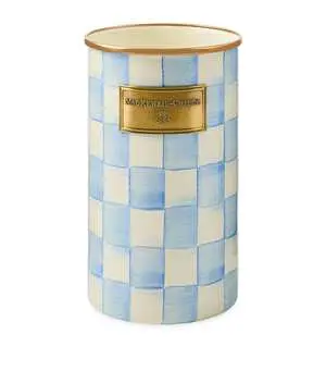 MACKENZIE-CHILDS Sky Check Utensil Holder - Blue