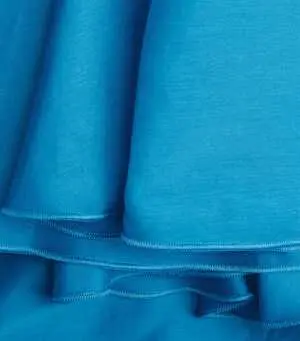 Tory Burch Cotton-silk Asymmetrical Maxi Dress - Blue