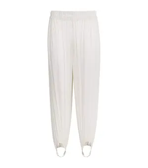 Alaïa Silk-blend Pleated Tension Trousers - Beige